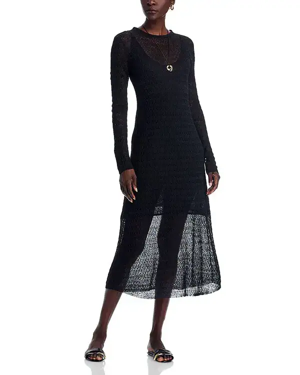 Proenza Schouler White Label Miriam Crochet Dress In Black - 75% Off |  Editorialist