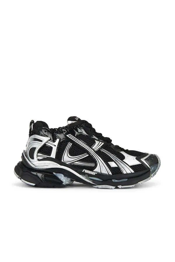 Balenciaga Runner Sneaker - Black & Silver