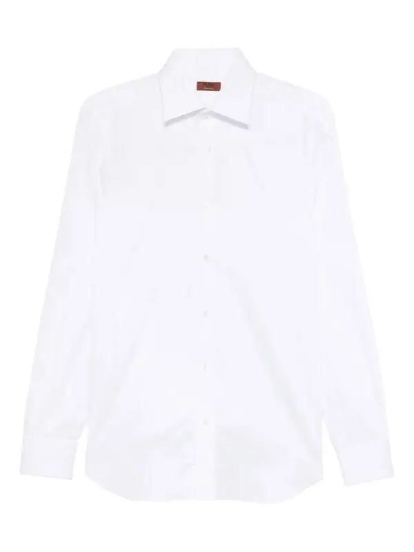 BARBA NAPOLI Long-sleeve Cotton Shirt - White