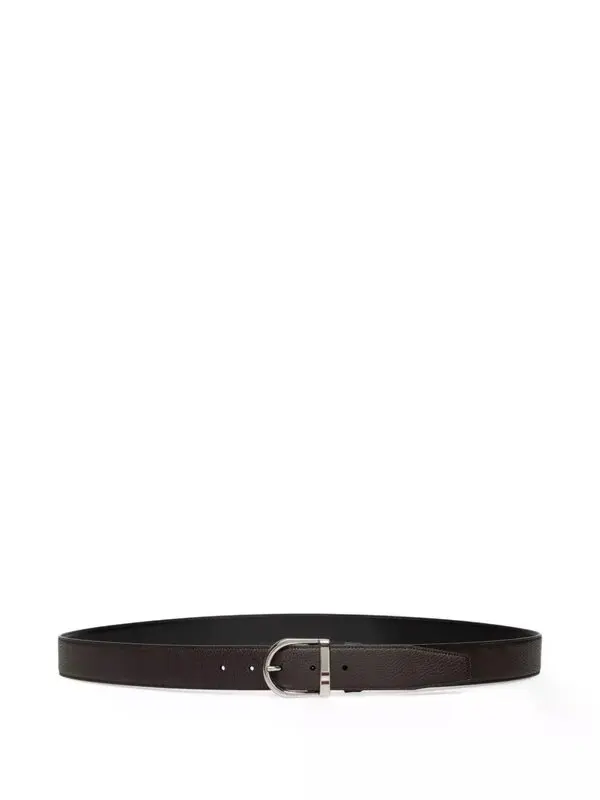 Bally Reversible Grained Leather Belt - Brown