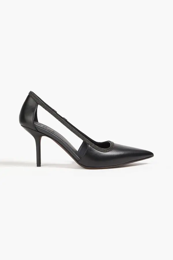 Brunello Cucinelli Bead-embellished Leather Pumps