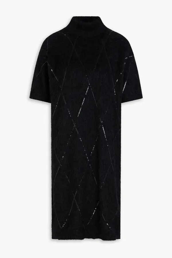Brunello Cucinelli Sequin-embellished Brushed Knitted Dress