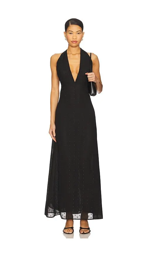 AFRM Odenah Clip Dot Dress - Noir