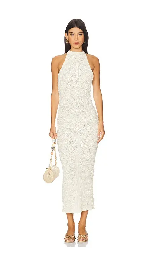 Lioness Members Midi Dress - Ivory