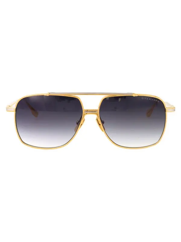 Dita Sunglasses Alkamx - Yellow Gold - Silver W Dark Grey To Clear Gradient
