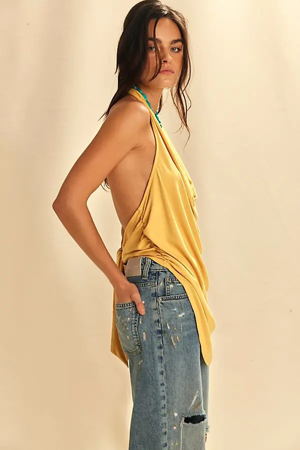 Free People Halter Tunic - Yellow