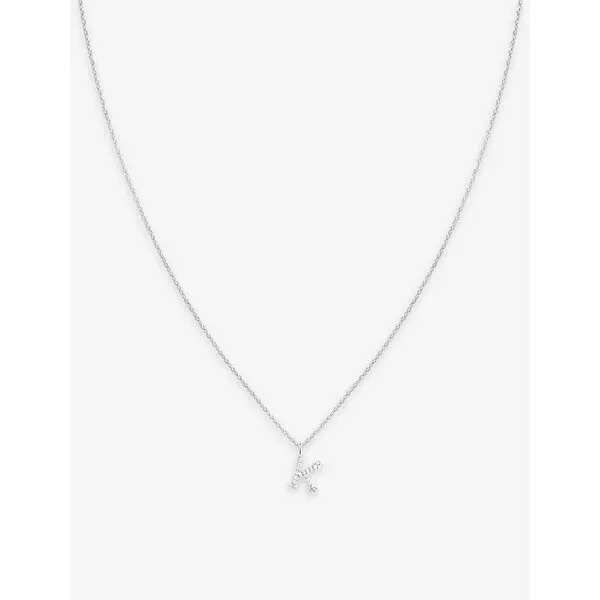 ASTRID & MIYU Letter K Pendant Necklace - Rhodium