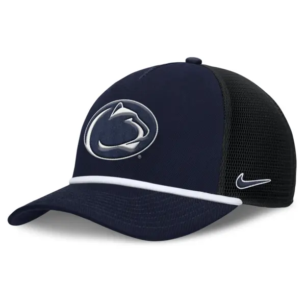Nike Penn State Primetime Rise College Trucker Adjustable Hat - Blue