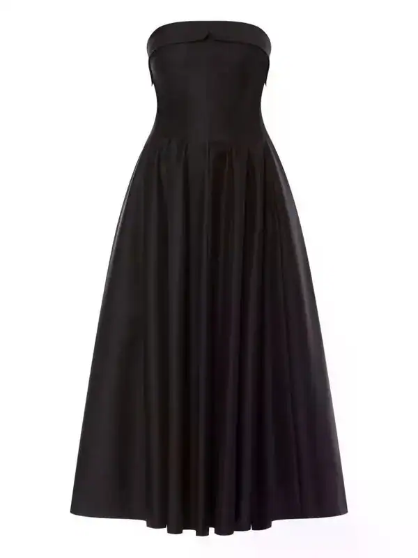 navy blue dress for baby girl Elegant A-line maxi button front wool dress with a belt main image 1