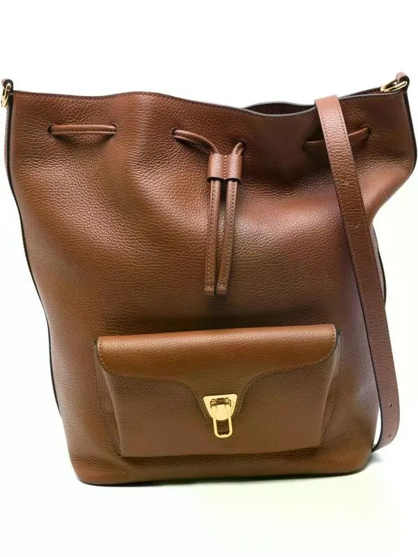 COCCINELLE Medium Beat Generation Drawstring Bucket Bag - Brown
