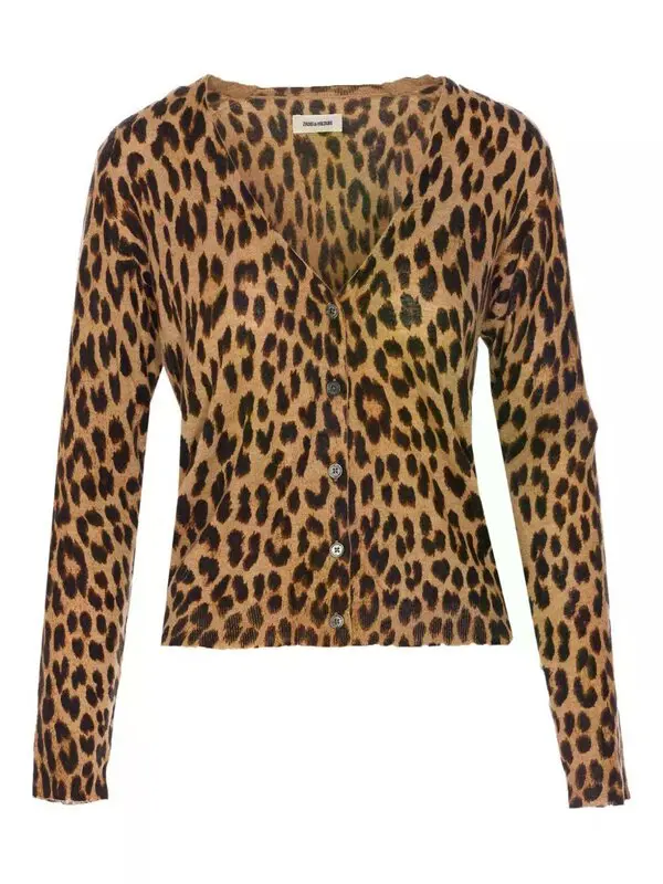 Zadig&Voltaire Leopard-print Button Cardigan - Brown