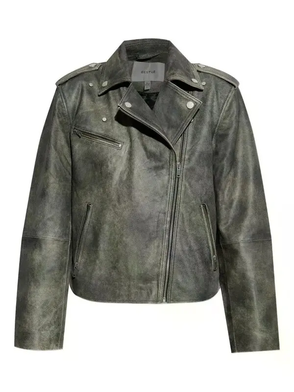 GESTUZ Asymmetrical Zip-fastening Leather Jacket