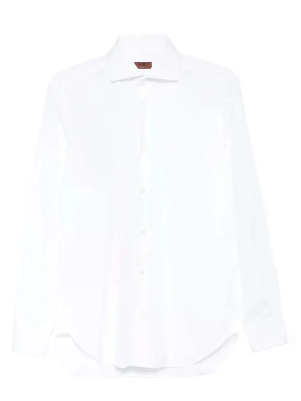 BARBA NAPOLI Long-sleeve Button-fastening Shirt - White