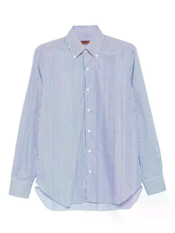 BARBA NAPOLI Striped Cotton Shirt - White