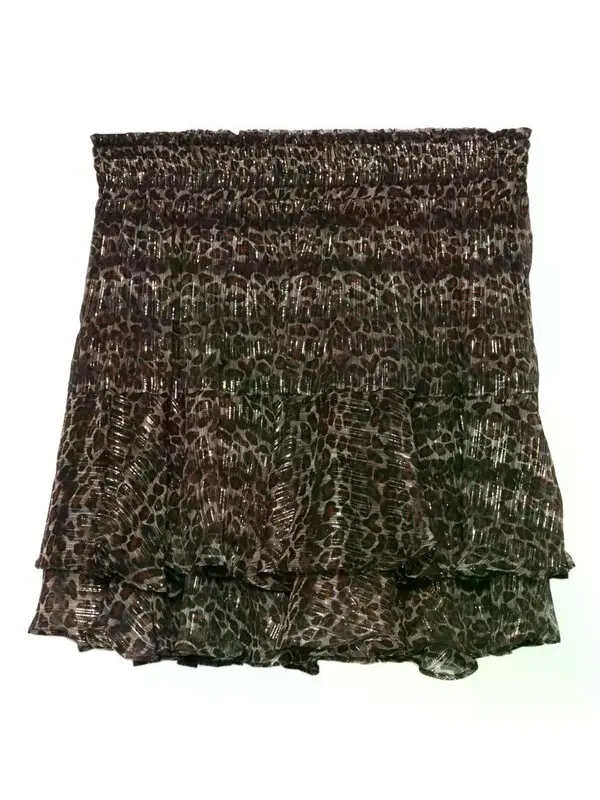MC2 SAINT BARTH Leopard-print Ruffled Mini Skirt - Black