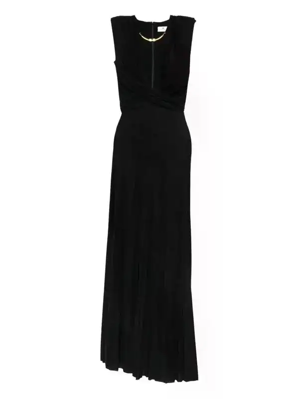 Maxi Dress All Saints Awane Dress Elisabetta Franchi Pleated V-Neck Maxi  Dress Black