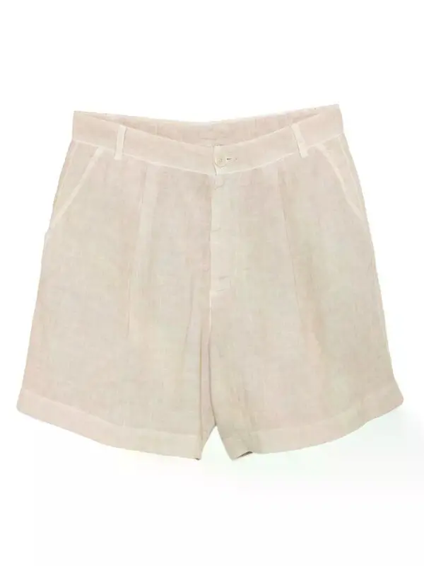 120% Lino Pleated Linen Shorts - Neutrals