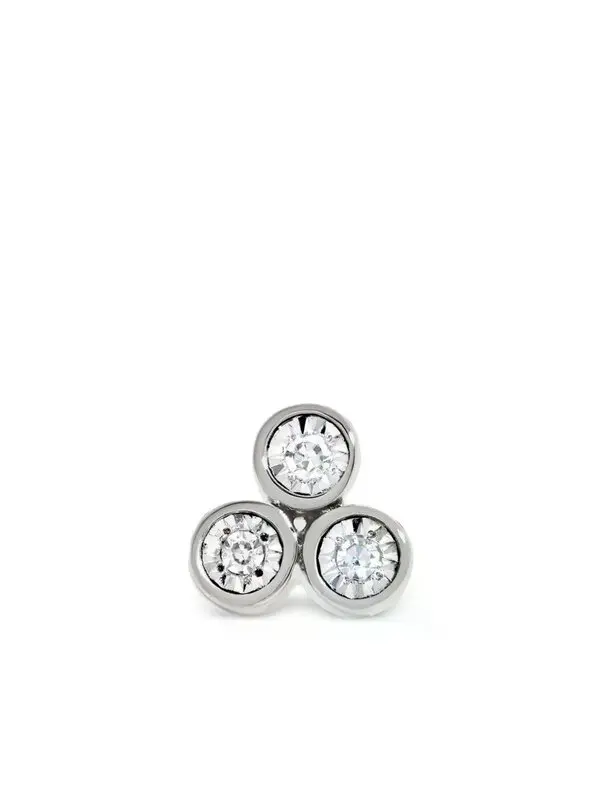 Monica Vinader 14k White Gold Diamond Cluster Single Earring