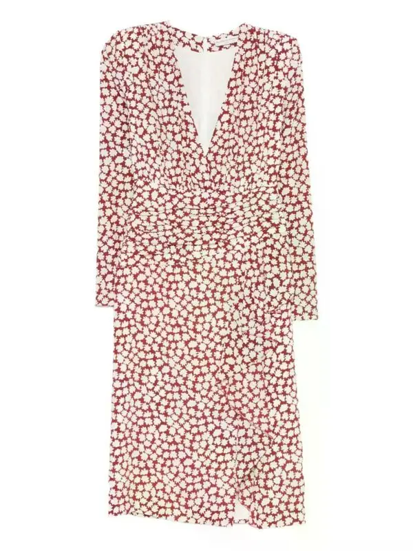 Alessandra Rich Floral-print Draped Midi Dress