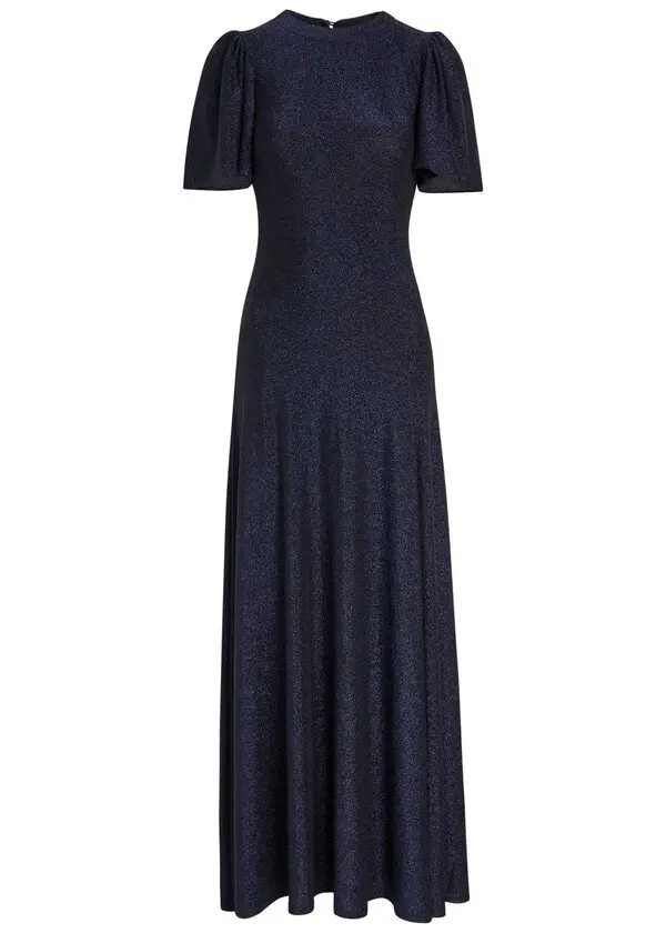 LUXE DE VALENTINA Fluted Metallic Jersey Gown