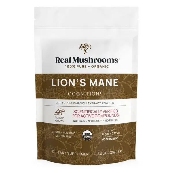 REAL MUSHROOMS Lion's Mane Extract Powder 60 Grams