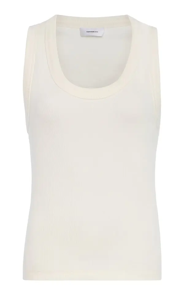 Wardrobe.NYC Scoop Neck Tank - White