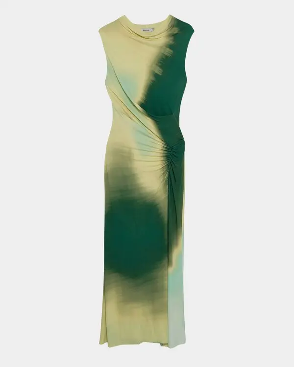 Simkhai Acacia Sleeveless Ruched Midi Dress - Mltpat