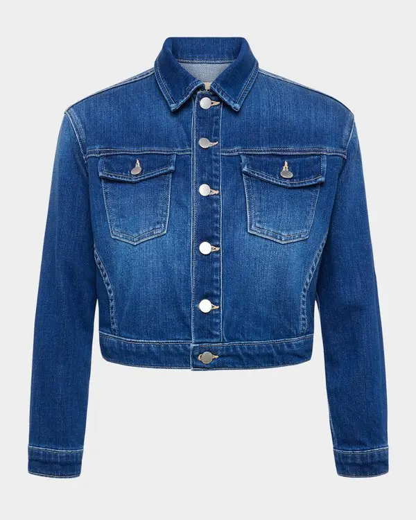 L'Agence Koda Cropped Denim Jacket - Kaplan