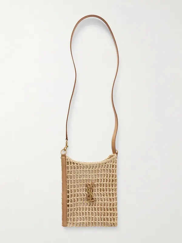 Saint Laurent Oxalis Mini Raffia Shoulder Bag - Brown