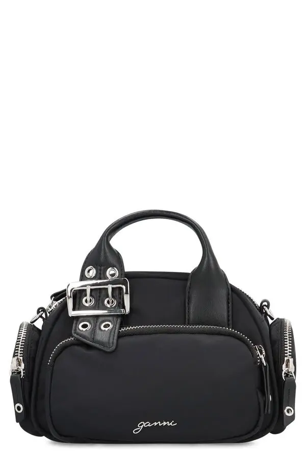 GANNI Mini Polochon Handbag - Black