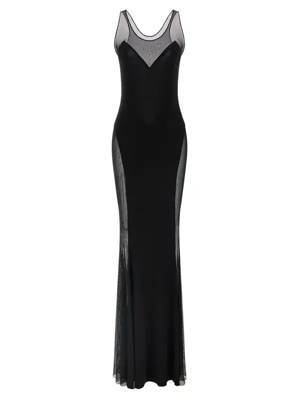 Norma Kamali Low Back Racer Fishtail Dress In Black - 47
