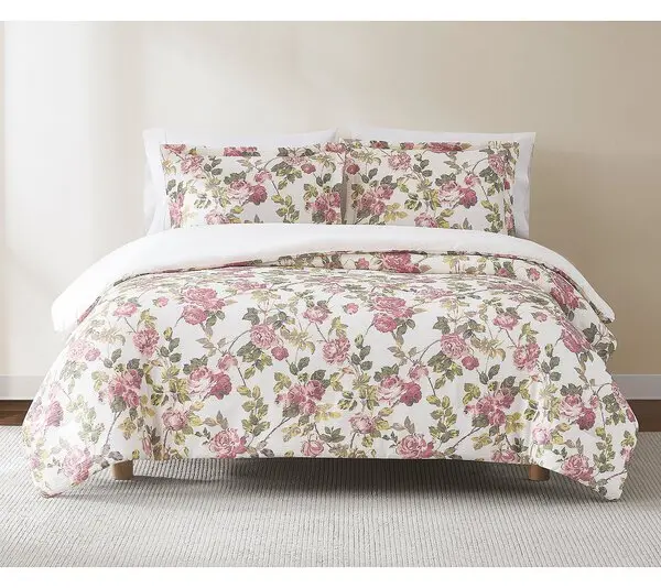 LUSH DECOR Vintage Rose Comforter 3pc Set Full/ Queen