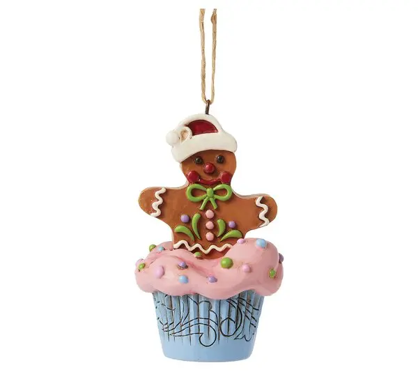 JIM SHORE Heartwood Creek Gingerbread Cupcake O Rnament 3.5in H