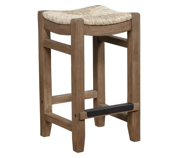 ALATERRE FURNITURE Newport 26' Stool Rush Seat Rustic Style