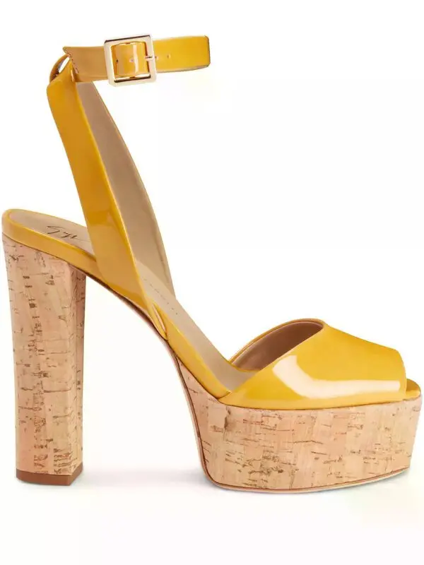 GIUSEPPE ZANOTTI 120mm Betty Platform Sandals - Yellow