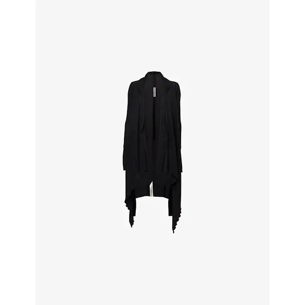 Rick Owens Draped Wool Cardigan - Black