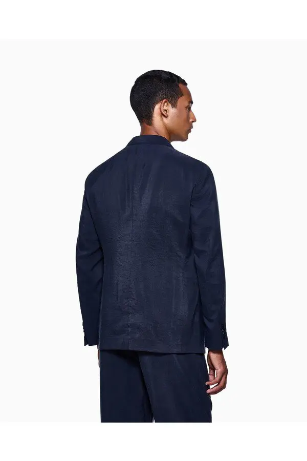 Giorgio Armani Upton Line Single-breasted Jacket - Navy