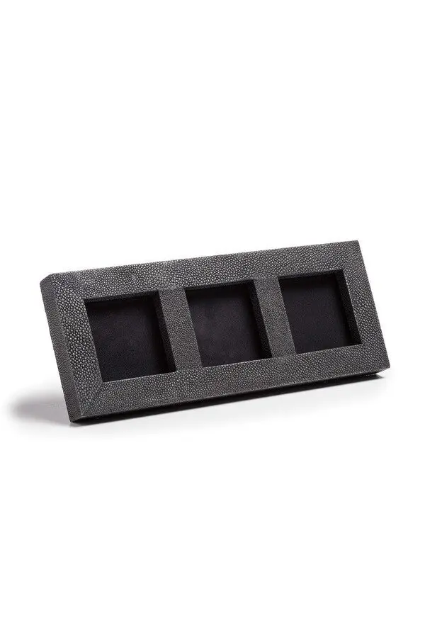 Natori Shagreen Triple Photo Frame - Black