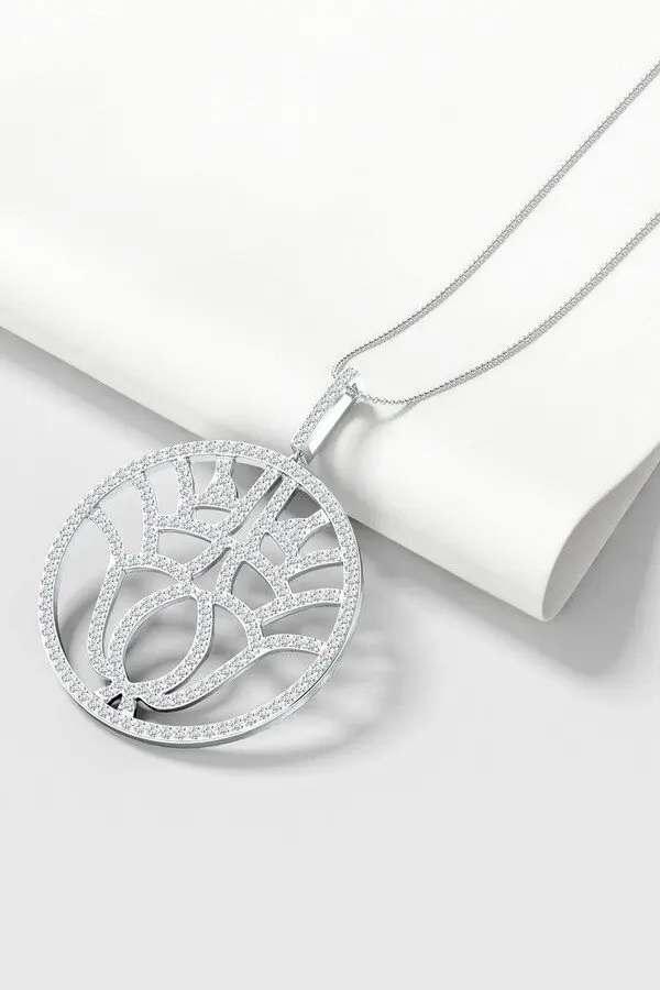 Natori Kamon 14k Open Diamond Pendant Necklace