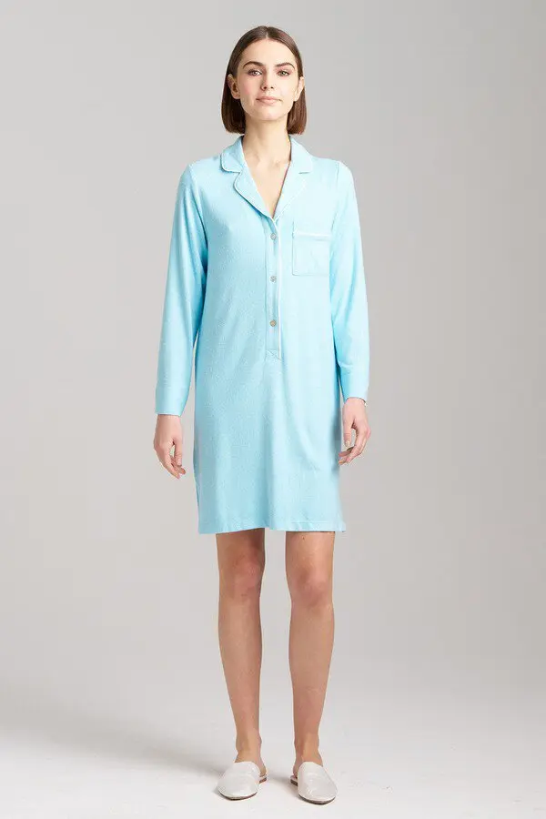 Natori Oasis Piped Sleepshirt - Blue