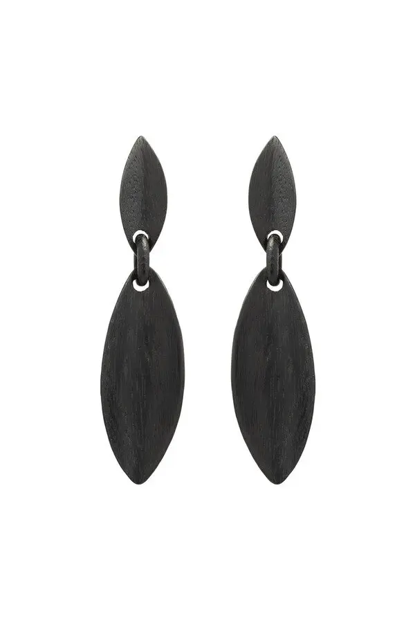 Natori Acacia Wood Leaf Earrings