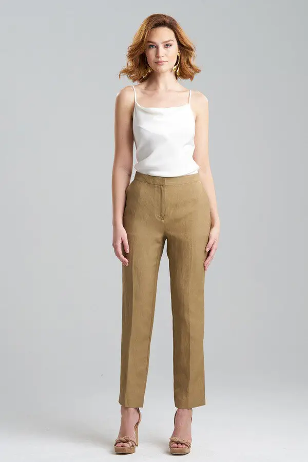 Natori Linen Blend Slim Pants