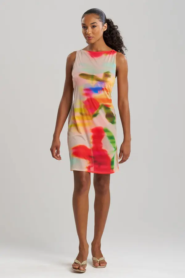 Natori Floral Mirage Printed Mini Dress - Stripe