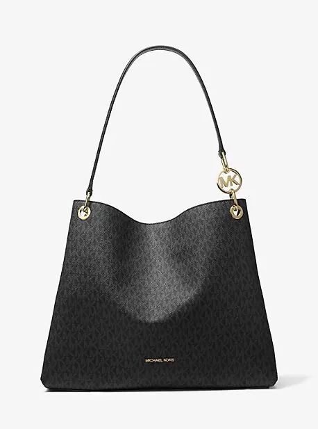 Michael Kors Large Signature Logo Shoulder Bag - Black