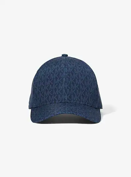 Michael Kors Signature Logo Baseball Hat In Blue 61% Off