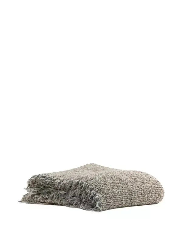 SOCIETY LIMONTA Textured Frayed Blanket - Grey