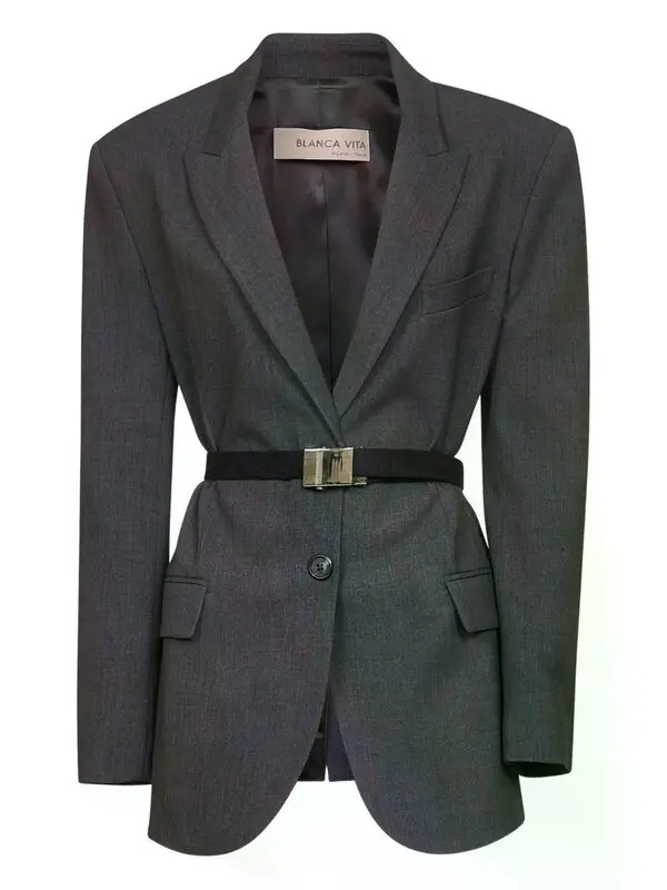 BLANCA VITA Peak-lapel Belted Blazer