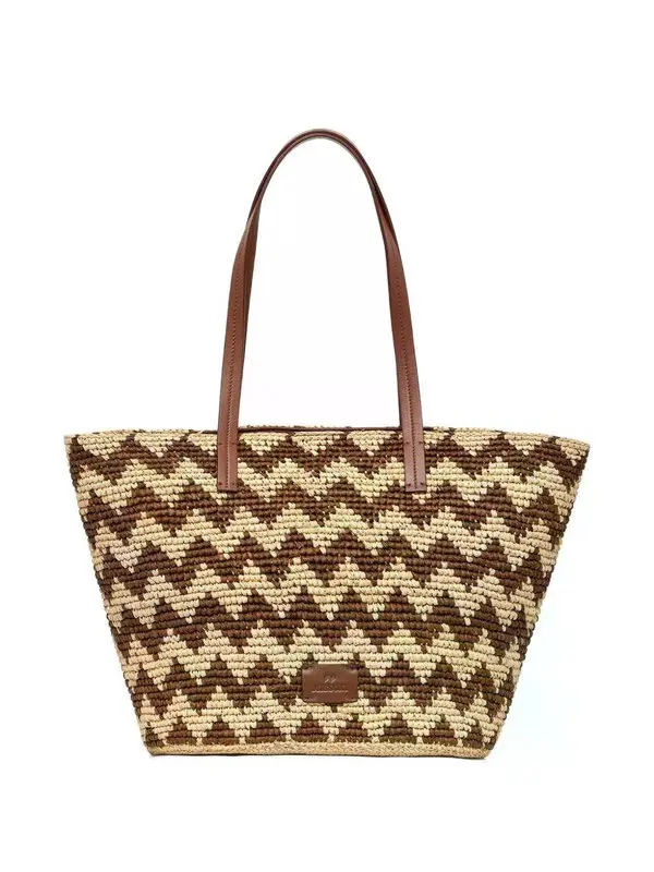 Missoni Zigzag Raffia Tote Bag - Neutrals