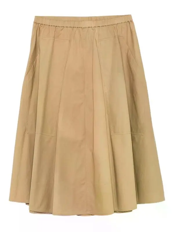Vince Elastic-waistline Midi Skirt With Pockets