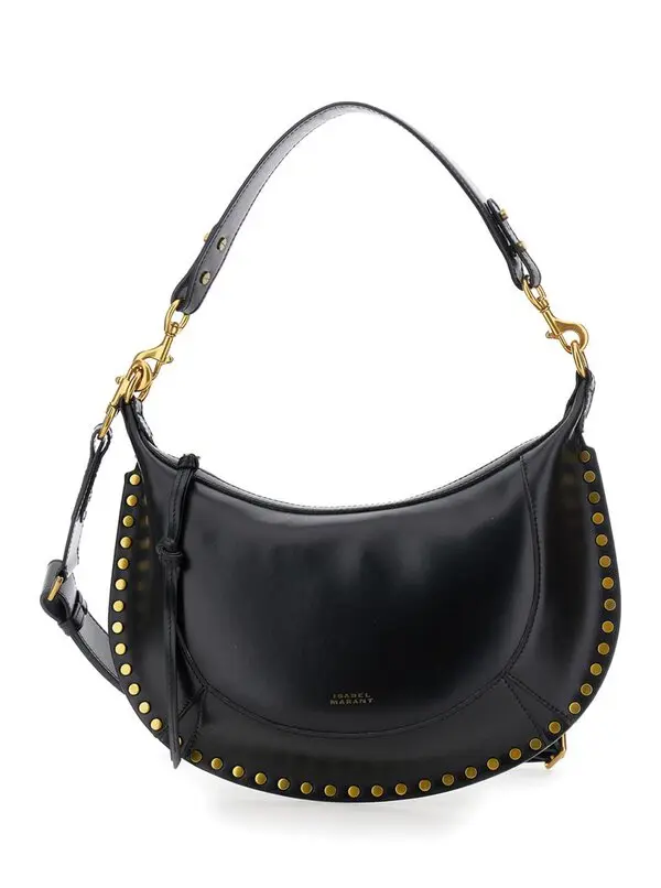 Isabel Marant Naoko Shoulder Bag With Embossed Logo - Black